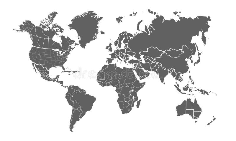 Vector World Map, Minimalist Style Ideal for Design & Educational ...