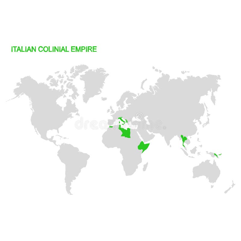 World Map with Italian Colonial Empire Stock Vector - Illustration of ...