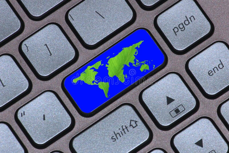 World Map on Keyboard Search Key Internet Search Stock Illustration ...