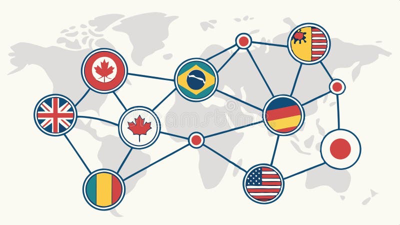 World Map and Language Icons, Global Communication and Translation ...