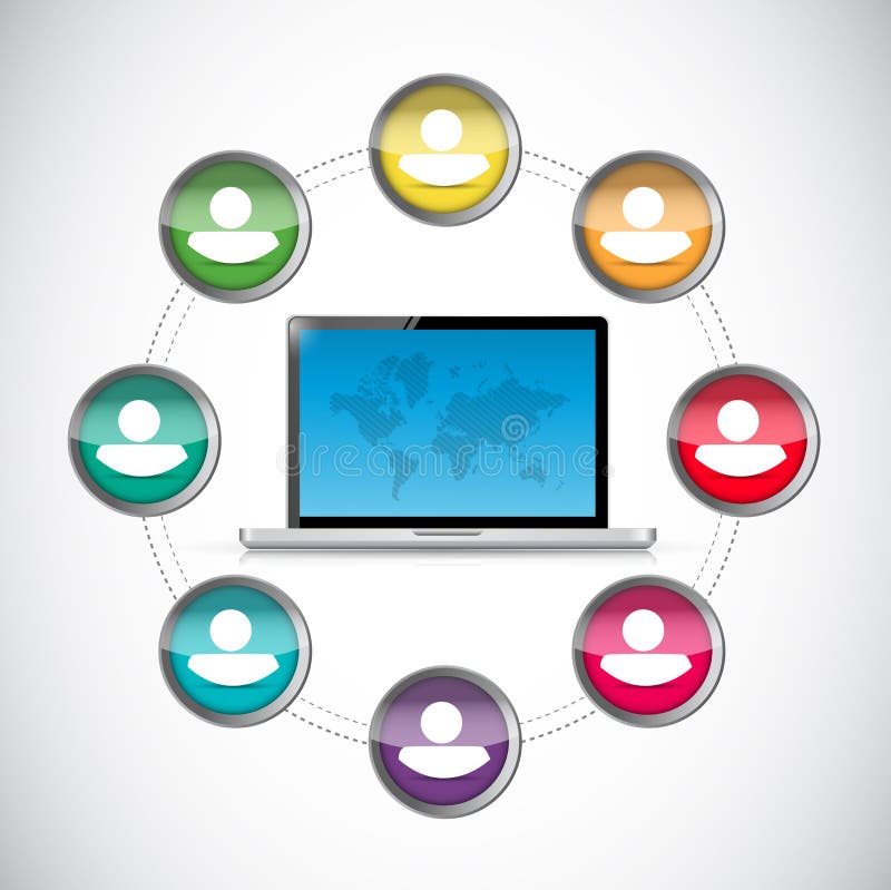 Laptop Communication Connection Concept Stock Vector - Illustration of ...