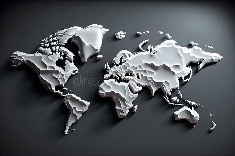 World Map Layout, Image of Countries, Land and Water on the Globe ...