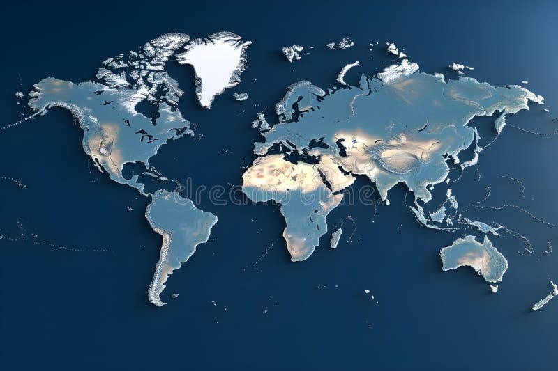 World Map Layout, Image of Countries, Land and Water on the Globe ...