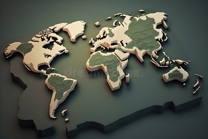 World Map Layout, Image of Countries, Land and Water on the Globe ...