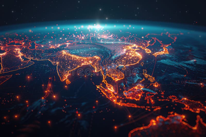 World map, lights up stock illustration. Illustration of global - 337648503