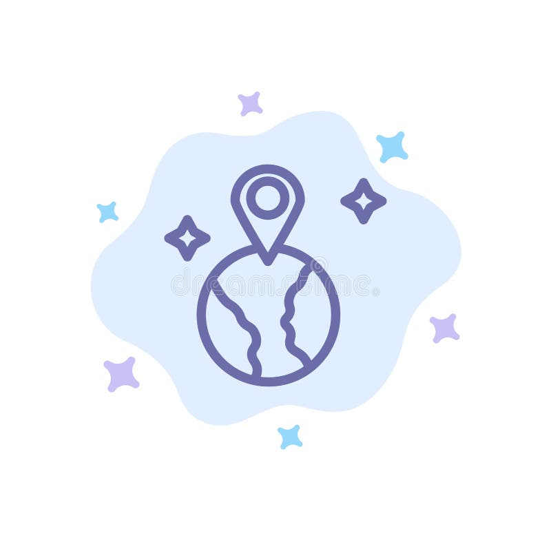 World, Map, Location Blue Icon on Abstract Cloud Background Stock ...