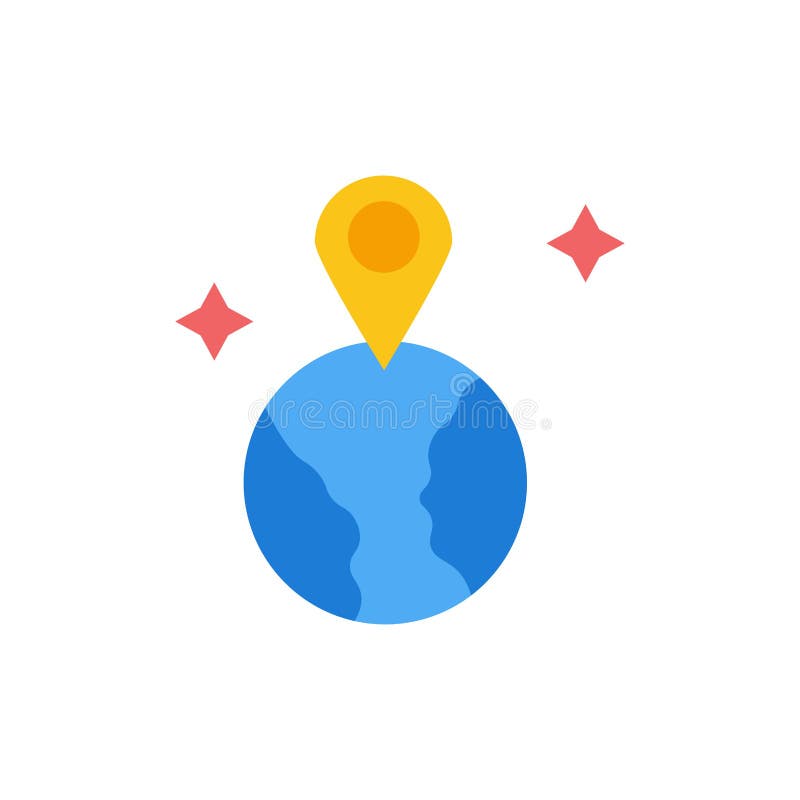 World, Map, Location Flat Color Icon. Vector Icon Banner Template Stock ...