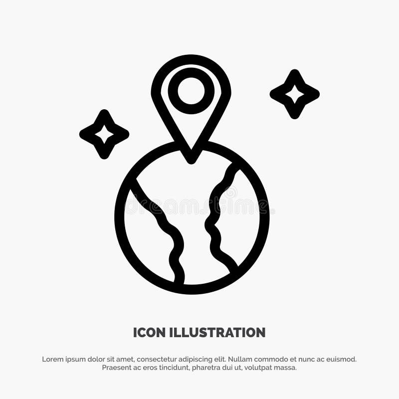 World, Map, Location Line Icon Vector Stock Vector - Illustration of ...