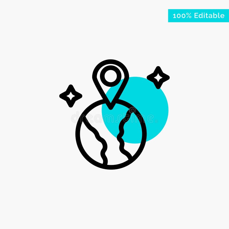 World, Map, Location Turquoise Highlight Circle Point Vector Icon Stock ...