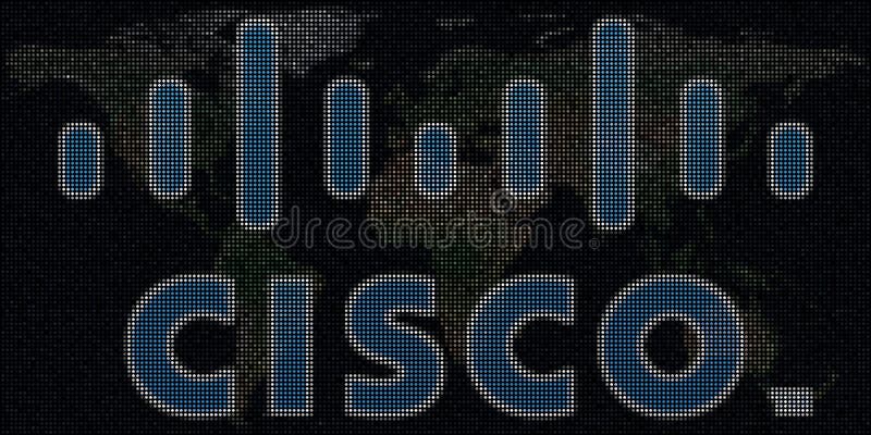 World Map and Logo of CISCO Made with Dots. Editorial Illustration ...