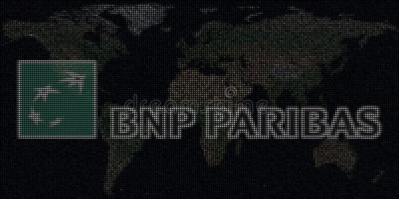 World Map and Logo of BNP PARIBAS Made with Dots. Editorial ...