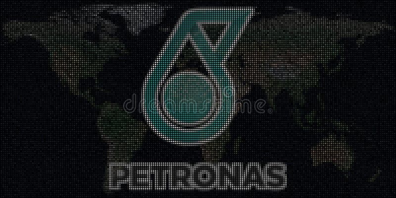 World Map and Logo of PETRONAS Made with Dots. Editorial Illustration ...
