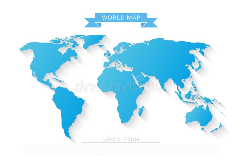 World map with long shadow stock vector. Illustration of abstract ...