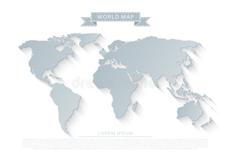 World map with long shadow stock vector. Illustration of locations ...