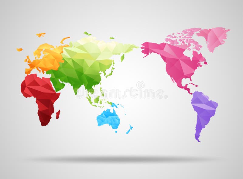 World map. Low poly design stock vector. Illustration of international ...