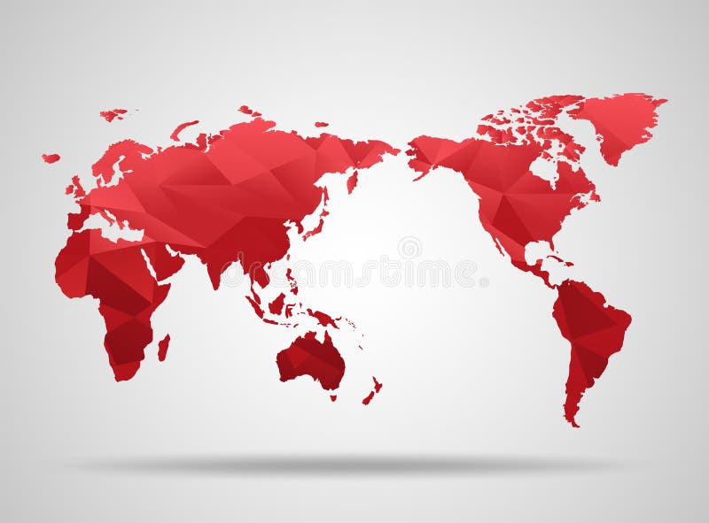 World map. Low poly design stock vector. Illustration of international ...