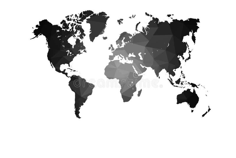 World Map with Low Poly Gradient Style Isolated with White Background ...