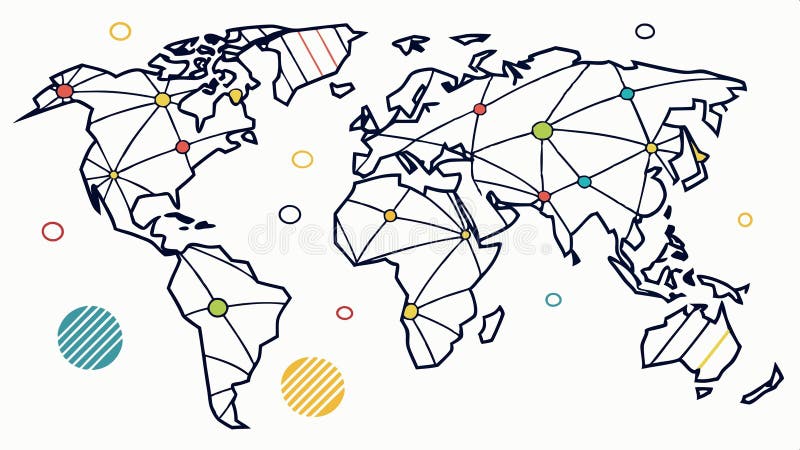 World Map Low Poly Style, Geometric Design Global View Vector Design ...