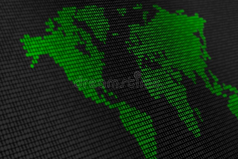 World Map Made of Binary Code. Worldwide Big Data Concept Illustration ...