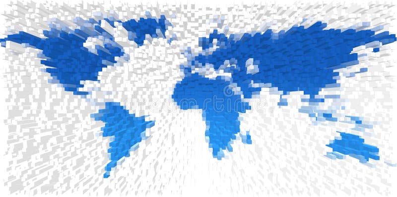 World map made from blocks stock illustration. Illustration of backdrop ...