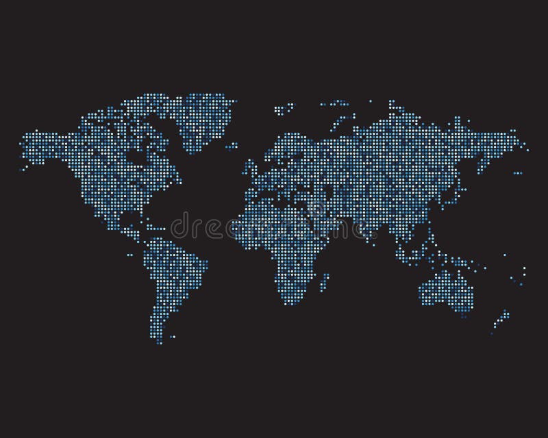 World Map Made of Blue Dots Stock Illustration - Illustration of dots ...