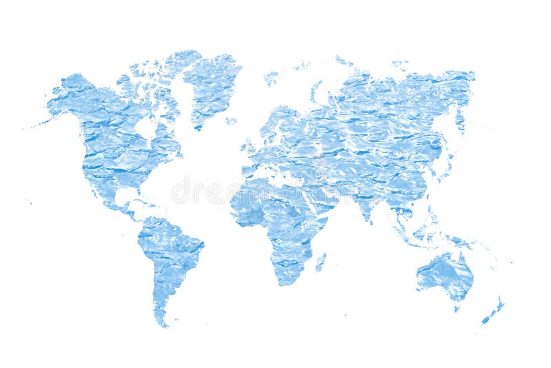 World Map Made of Blue Water Concept Stock Image - Image of america ...