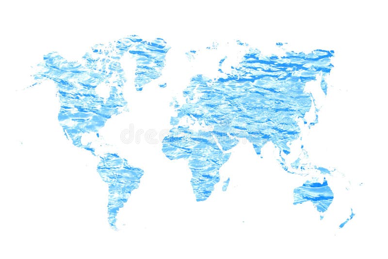 World Map Made of Blue Water Concept Stock Illustration - Illustration ...