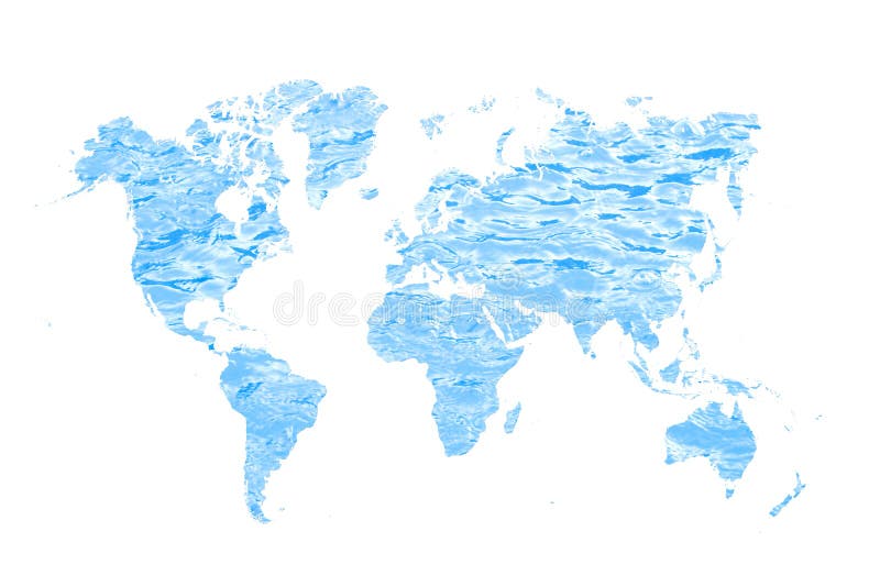 World Map Made of Blue Water Concept Stock Illustration - Illustration ...