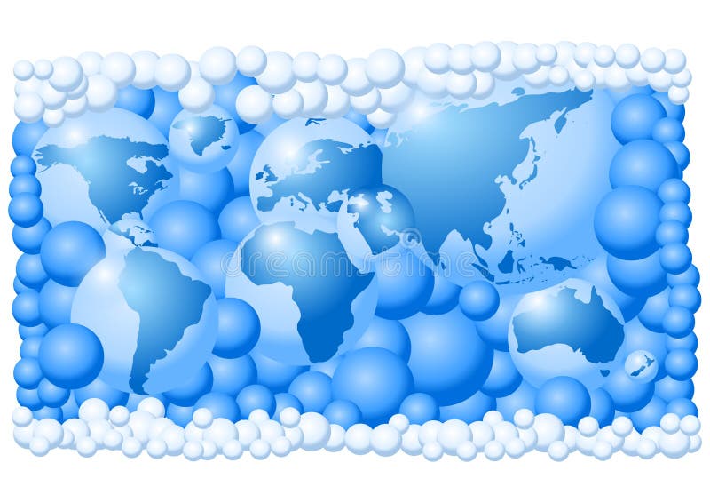World Map Made from Bubbles Stock Vector - Illustration of sign, comic ...