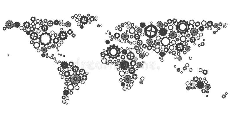 World Map Made of Cogs and Wheels Stock Footage - Video of mechanic ...