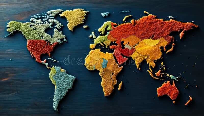 World Map Made of Colorful Spices Stock Illustration - Illustration of ...