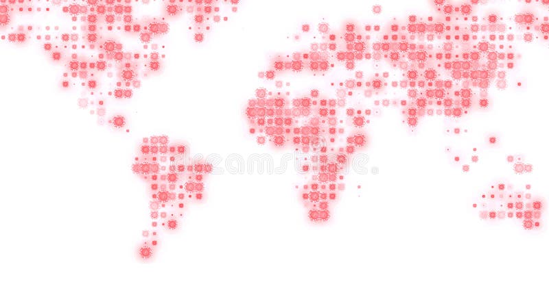 World Map Made of Coronavirus Bacteria on White Background 3D Render ...