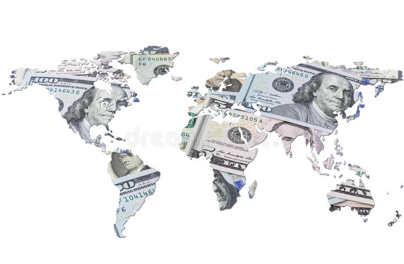 World Dollar map stock illustration. Illustration of dollar - 43470