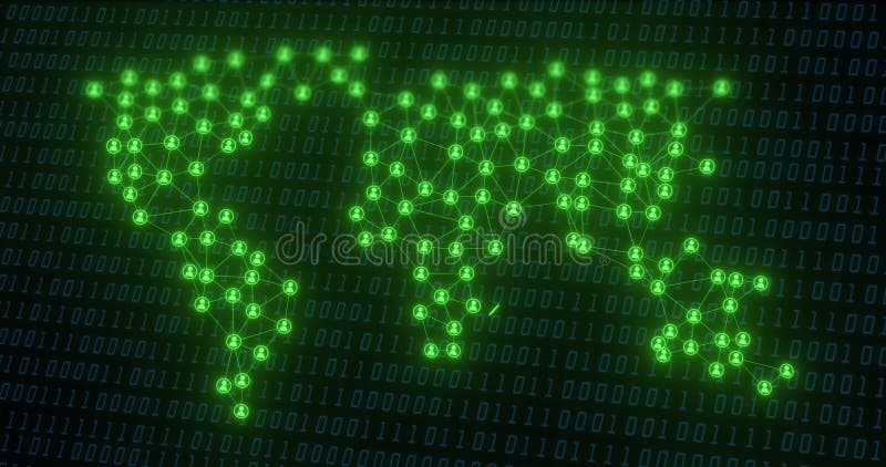 World Map Made of Glowing Green Nodes and Binary Code Animation Stock ... World Map Made of Glowing Green Nodes and Binary Code Animation Stock ...