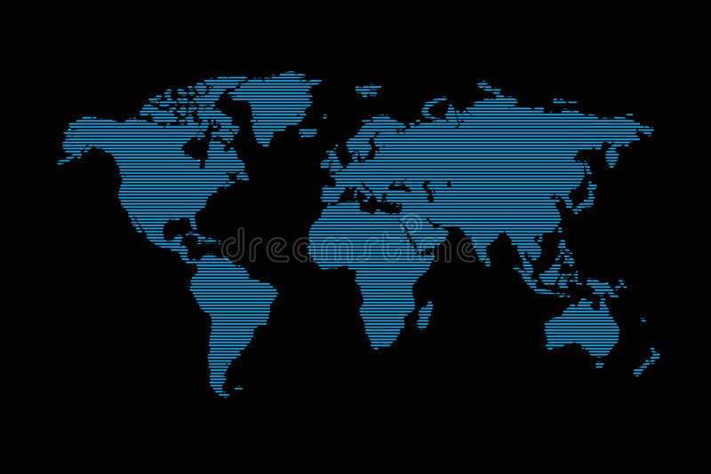 World Map Made of Horizontal Stripes Stock Illustration - Illustration ...