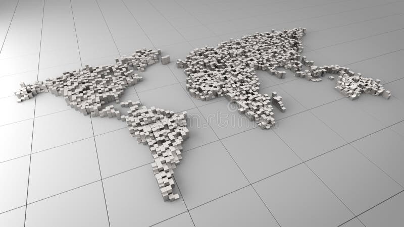 World Map Made by Metal Boxes. Abstract World Map Stock Illustration ... World Map Made by Metal Boxes. Abstract World Map Stock Illustration ...