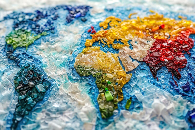 The World Map Made from Old Plastic Bottles. Stock Illustration ...