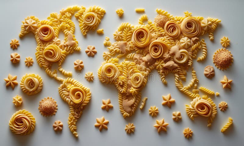 World map made from pasta. stock photo. Image of unique - 323295918