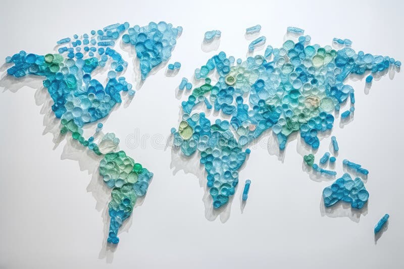 World Map Made of Plastic Bottles, Plastic Earth, Garbage Continents ...