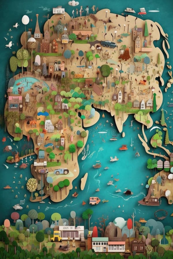 World Map Made of Recycled Materials and Eco Icons Stock Illustration ...