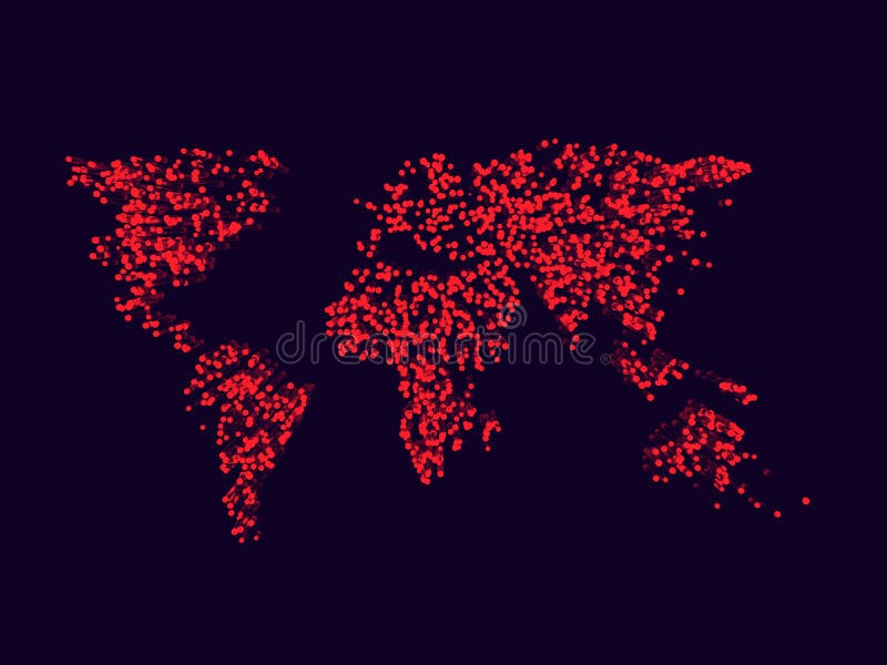 World Map Made Red Dot 3d Stock Illustrations – 5 World Map Made Red ...