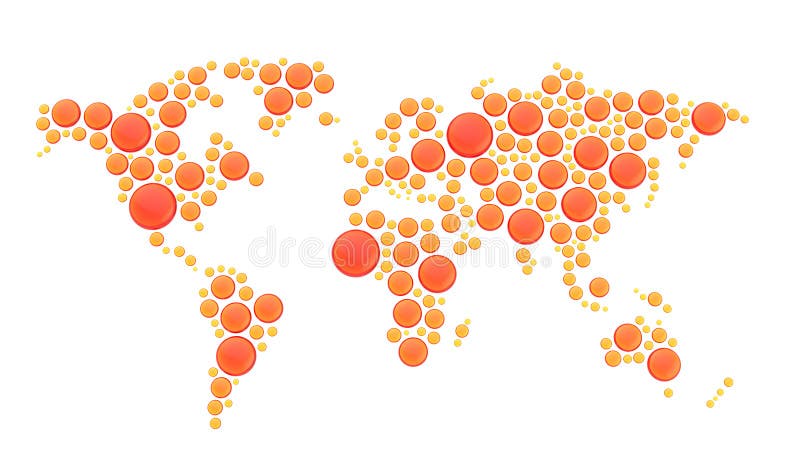 World Map Made of Round Shapes Stock Illustration - Illustration of ...