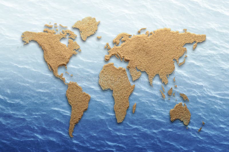 World Atlas Made Sand Sea Background Stock Photos - Free & Royalty-Free ...