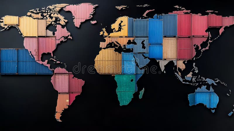 World Map Made of Shipping Containers, a Visual Representation of ...