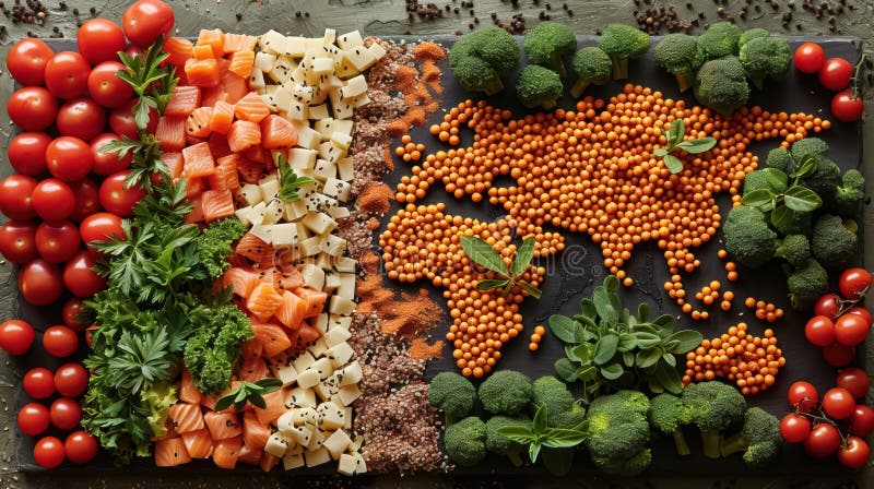 World map made of sushi stock illustration. Illustration of dinner ...