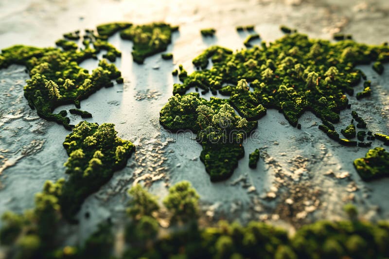 World Map Made of Trees in Forest, Aerial View from Above Stock ...