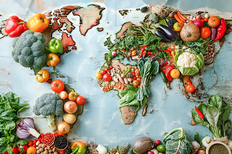 World Map Made of Vegetables Stock Image - Image of sustainable, fresh ...
