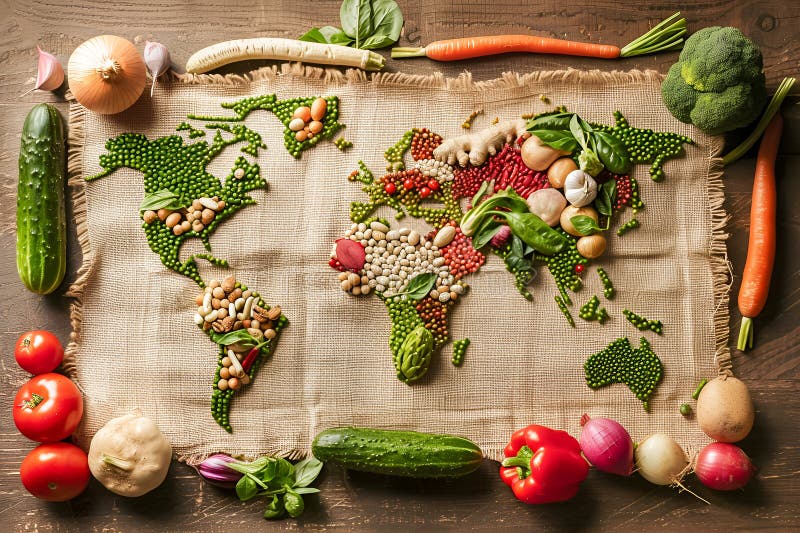 World Map Made of Vegetables Stock Photo - Image of plantpowered ...