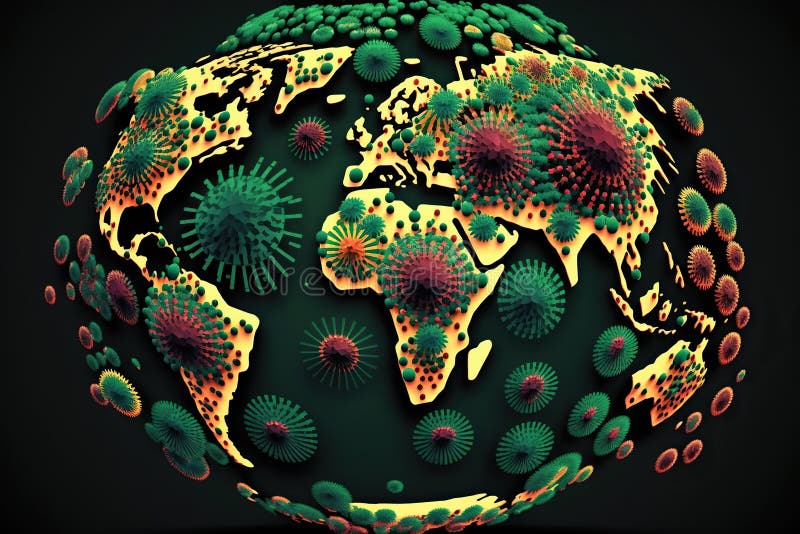 World Map Made from Viruses, Created with Generative AI Technology ...