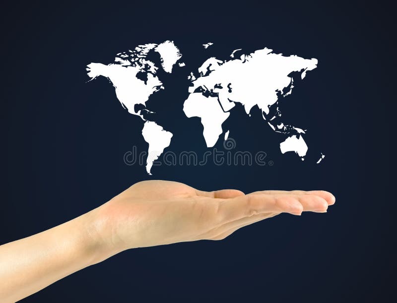 World map in a man s hand stock image. Image of earth - 71969029